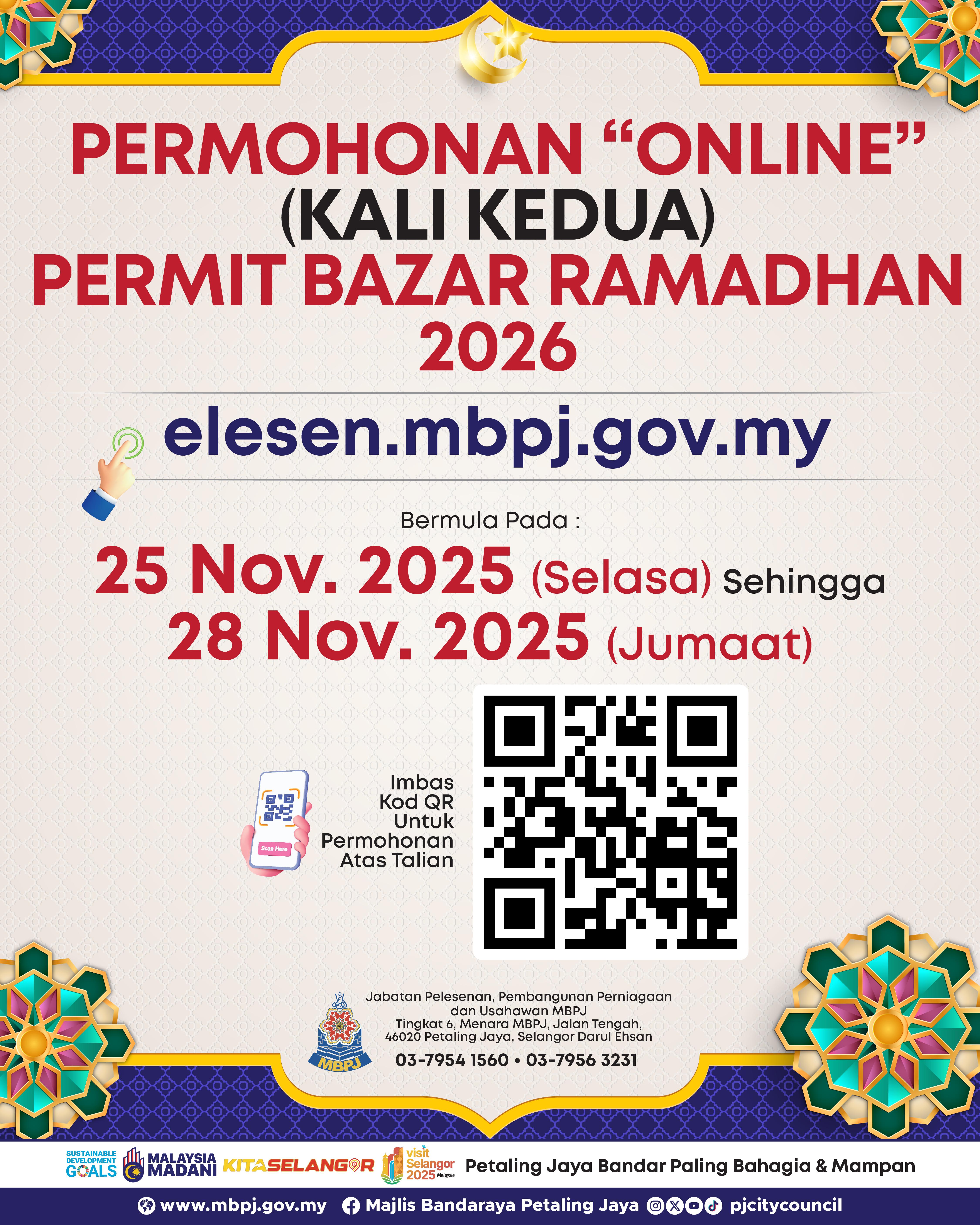 Makluman permohonan kedua permit Bazar Ramadan bagi tahun 2026 secara ...