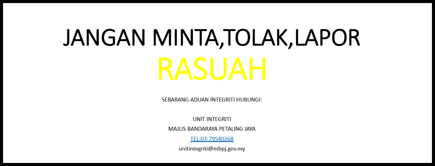 HEBAHAN INTEGRITI | Portal Rasmi Majlis Bandaraya Petaling Jaya (MBPJ)
