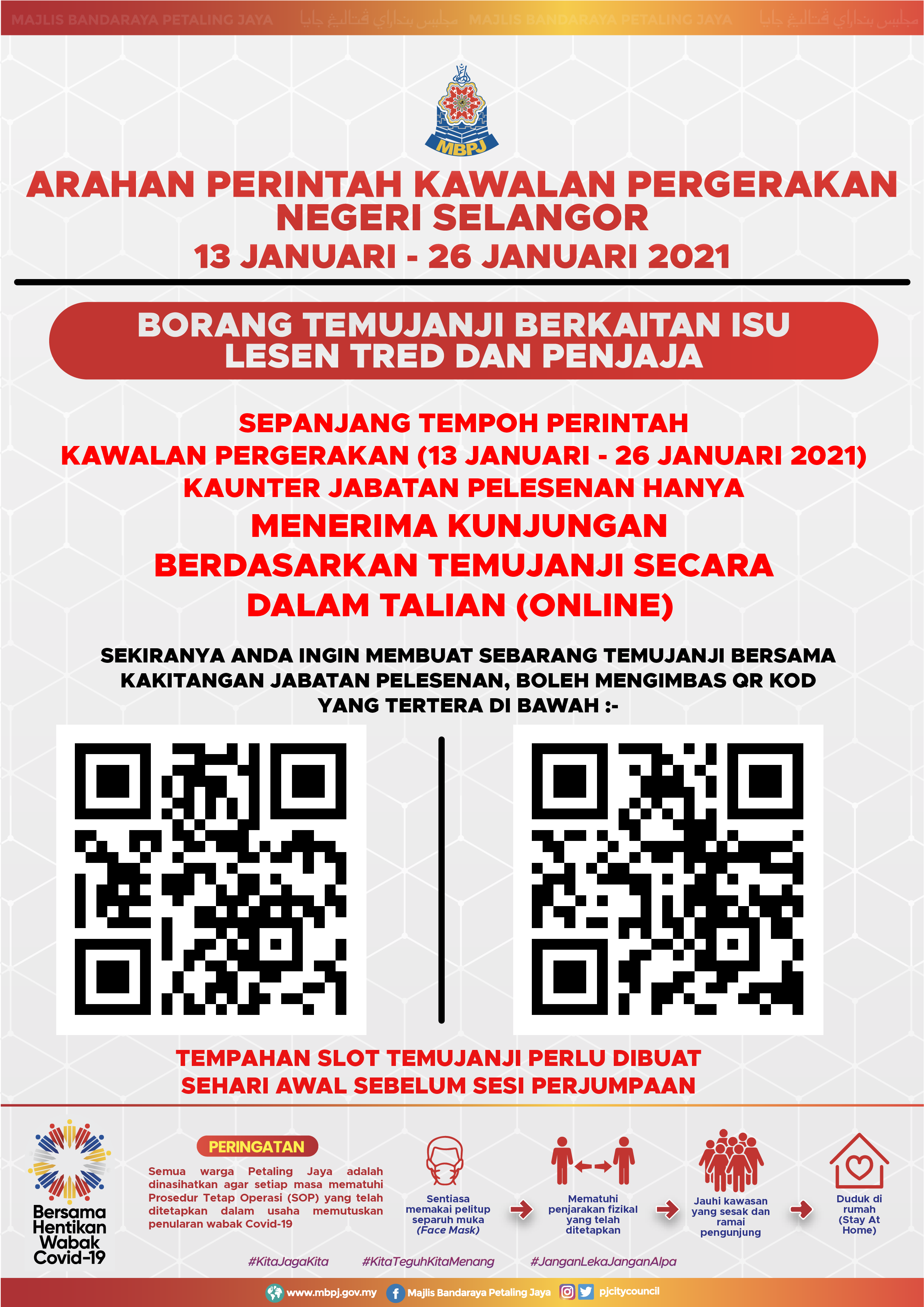 NOTIS TEMUJANJI KAUNTER JABATAN PELESENAN | Portal Rasmi Majlis ...